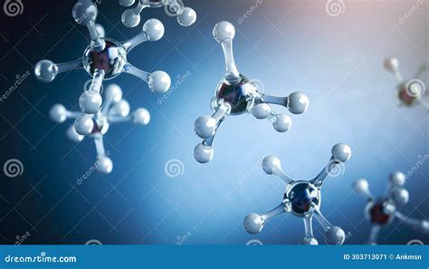 Science Background With Molecula And Atom Model Abstract Molecular Structure Stock Illustration