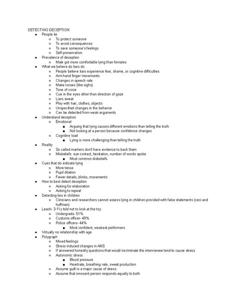Detecting Deception Detecting Deception People Lie To Protect Someone To Avoid Consequences