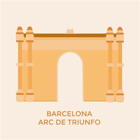 Elemento De Barcelona Arco Do Triunfo Vetor Premium