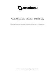 Acute Myocardial Infarction Case Study Pdf LOMoARcPSD 18933644 Acute