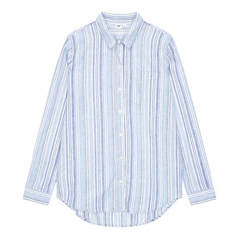 Gap Adults갭 ★갭 여성 21년 Spring★ 린넨 블렌드 스트라이프 셔츠 Sivillage 에스아이빌리지