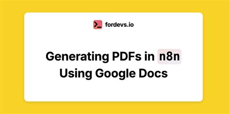 Generating PDFs In N8n Using Google Docs Without Paid APIs For FREE