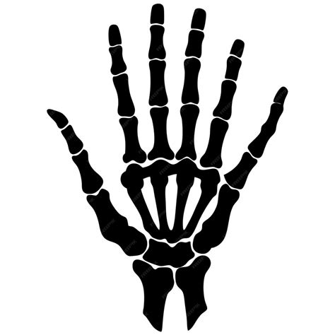 Skeleton Hand Black Silhouette Vector Art And Illustration Premium Ai