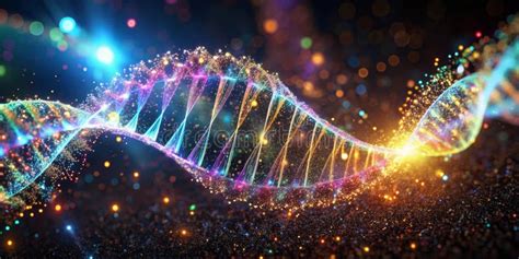 Luminous Double Helix A Sparkling Representation Of Genetic Code
