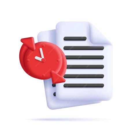 Premium Vector Temporary File 3d Icon With Paper Document And Red