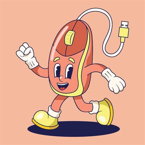 premium vector computer mouse mascot illustration