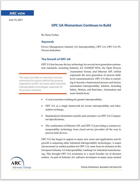 Opc Foundation On Linkedin Opc Ua Is Recognized As The Most Important