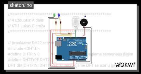 KK 4 užduotis A dalis Wokwi ESP32 STM32 Arduino Simulator