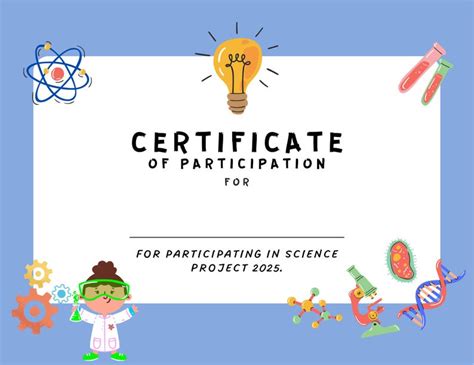 Science Fair Certificate Etsy