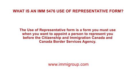 What Is An Imm 5476 Use Of Representative Form Youtube