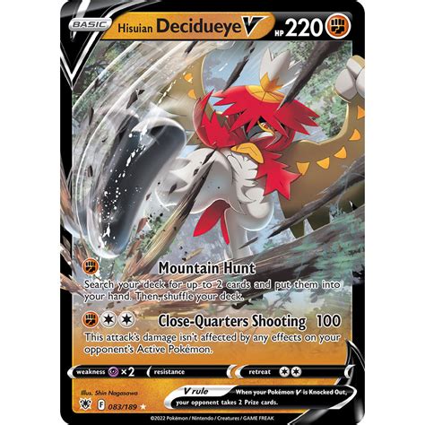 Hisuian Decidueye V 083 189 Ultra Rare Astral Radiance Pokemon