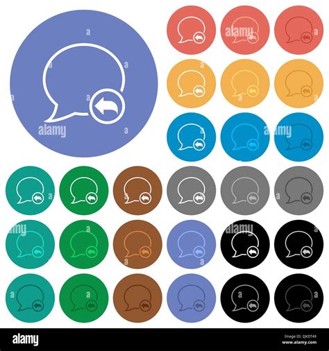 Reply Message Outline Multi Colored Flat Icons On Round Backgrounds