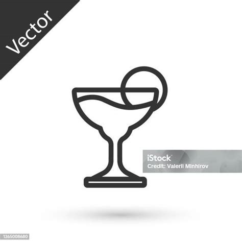 Verre Gris De Cocktail De Margarita De Ligne Avec Licône De Chaux