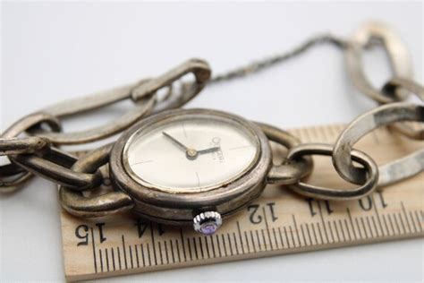 Antique Rare Gurami Italian Wristwatch 800 Silver Inc… Gem