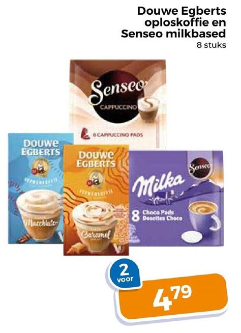 Douwe Egberts Oploskoffie En Senseo Milkbased 8 Stuks Aanbieding Bij