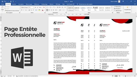Comment créer un template d une page entête professionnelle de A à Z