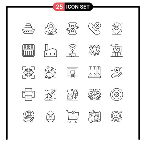 25 User Interface Line Pack Of Modern Signs And Symbols Of Internet Of Things Location Loading