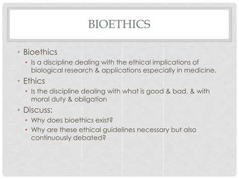 Ppt Bioethics Powerpoint Presentation Free Download Id 2135565