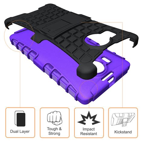Dual Layer Rugged Shockproof Case For Lumia 950 XL Purple