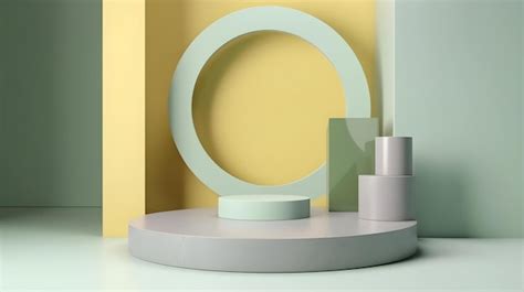 Premium Photo Minimalist D Gray Pedestal Podium For Beauty And Cosmetic Products Presentation