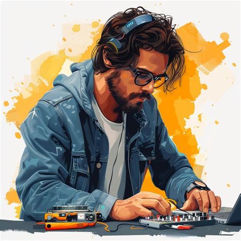 Data Analyst Quantitative In A Tech Flat Design Premium Ai Generated Image