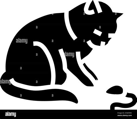 Toy Mouse Cat Breeding Glyph Icon Vector Illustration Stock Vector