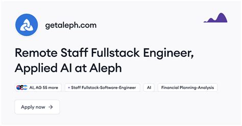 Aleph Hiring Staff Fullstack Engineer Applied Ai • Remote Work From