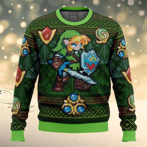 Zelda Link Green Ugly Christmas Sweater Champions Zelda Ugly Zsweater