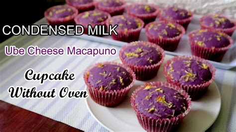 Condensed Milk Ube Cheese Macapuno Cupcakes L Ube Cheese Macapuno