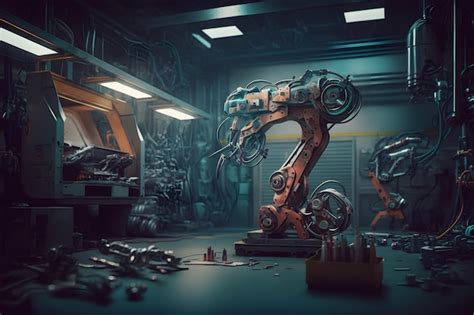 Premium AI Image New Robot Setting Of Machine Welding For The