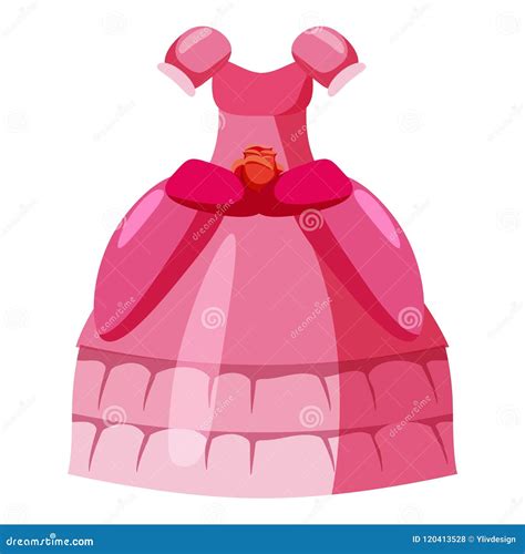 Icono Del Vestido De La Princesa Estilo De La Historieta Ilustración