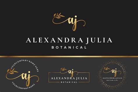 Lettre Initiale Aj A Logo Fleur Feuille Et Beauté Collection De Modèles