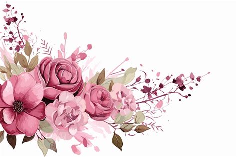 Acuarela De Flores Para Boda Vector Premium Generado Con Ia