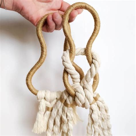 Short Rope Decorative Knots Modern Wall Hanging Art Minimalist Soft