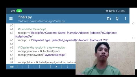 Python Code Using Tkinter And Sqlite3 Payment Type Selection System
