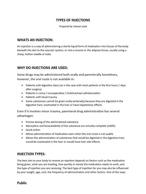 Whats An Injection Pdf Intravenous Therapy Injection Medicine