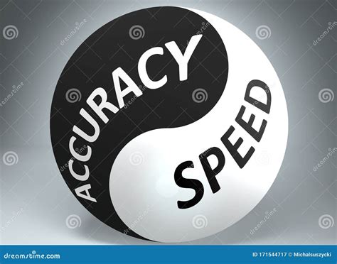 Accuracy And Speed In Balance Pictured As A Scale And Words Accuracy