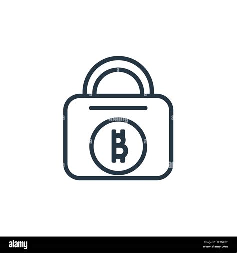 Bitcoin Encryption Outline Vector Icon Thin Line Black Bitcoin Encryption Icon Flat Vector