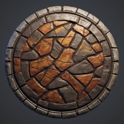Ultra Realistic 3d Model Preview Render Of A Circular Shield With