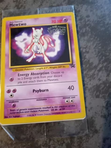 PokÉmon Mewtwo Rare 1999 Film Black Star Promo Card £1050 Picclick Uk