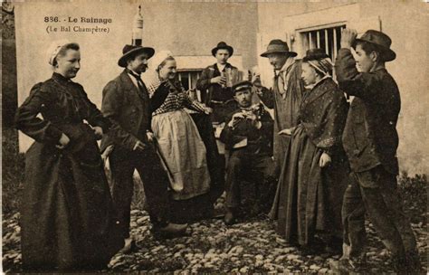 Folklore Auvergne Les Scenes Villageoise Le Bal Champetre Cartorum