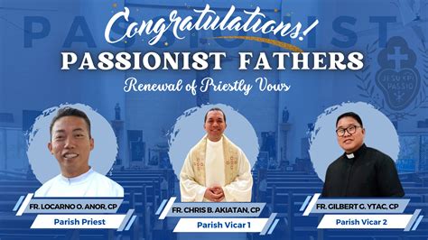 Our Warmest Greetings And Prayers To Our Beloved Passionist Priests On