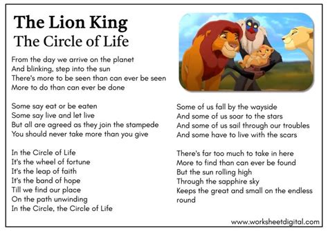 Circle Of Life The Iconic Song From The Lion King Lion King Songs