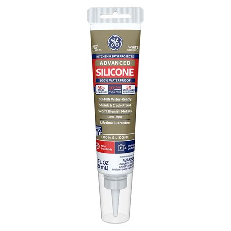 Ge Advanced Silicone Kitchen And Bath Sealant Pack Of 1 White 28 Fl Oz