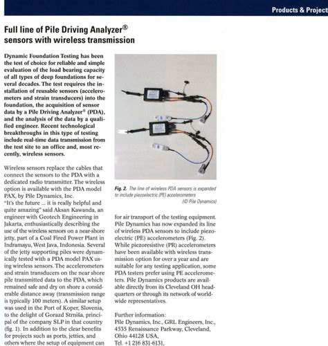 Full Line Of Pile Driving Analyzer Sensors With Wireless Transmission Pile Dynamics Inc