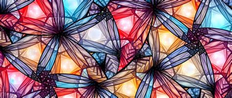Colorful Glowing Stained Glass Abstract Background Stock Illustration