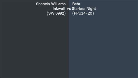 Sherwin Williams Inkwell Sw 6992 Vs Behr Starless Night Ppu14 20