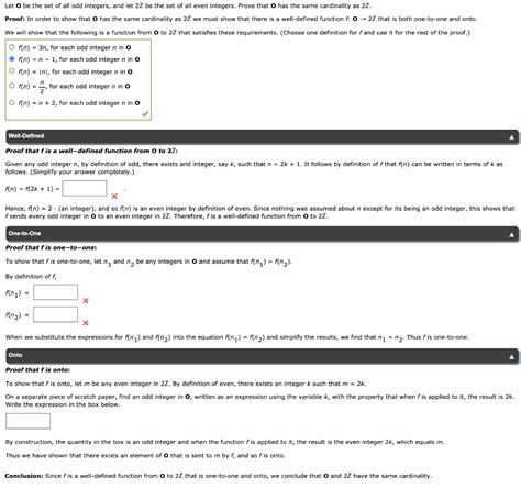 Solved Let O Be The Set Of All Odd Integers And Let 27 Be Chegg Com