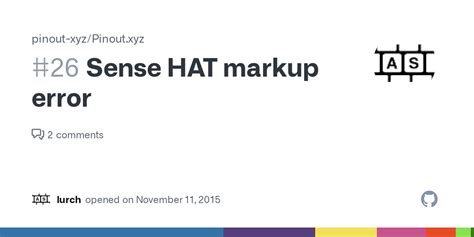 Sense Hat Markup Error · Issue 26 · Pinout Xyz · Github