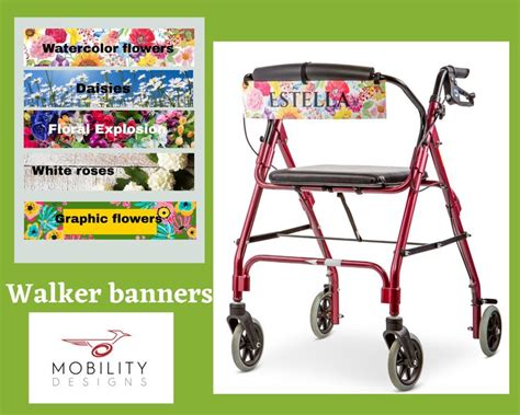 Walker Plastic License Plate Personalized Rollator Identification Name